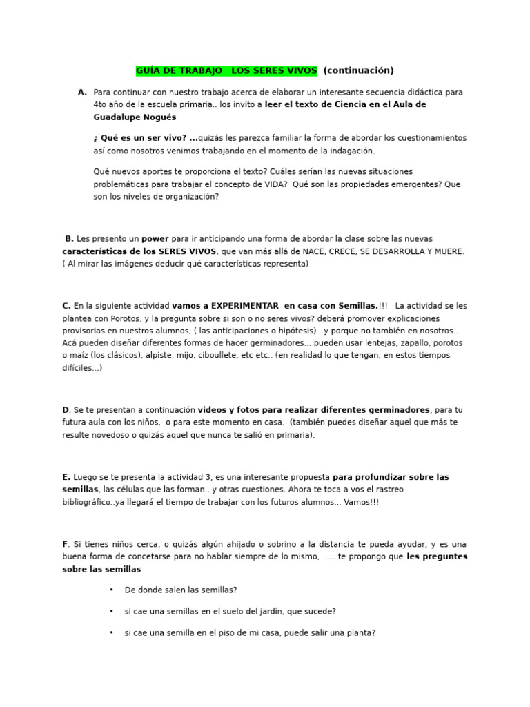 Ciclo de Vida de los Seres Vivos para Niños | PDF | Salud y bienestar
