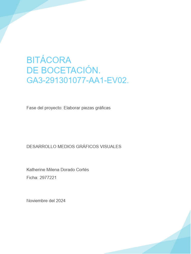 Bitácora de Bocetación. GA3 291301077 AA1 EV02 | PDF | Diseño | Diseño gráfico