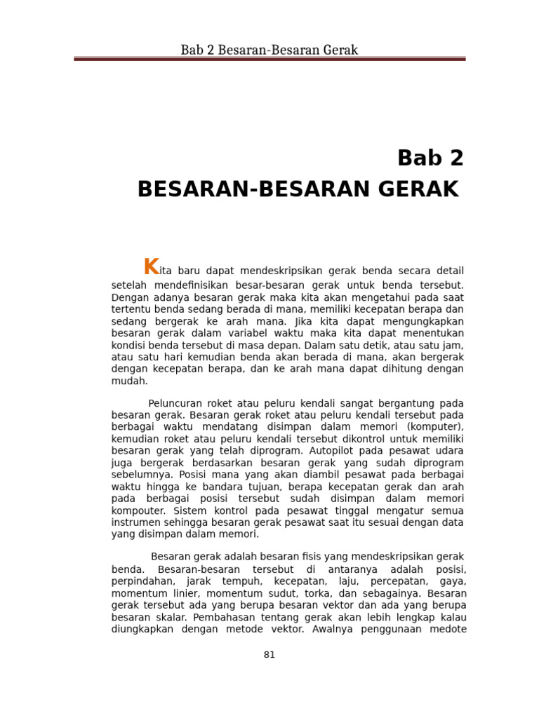 Besaran-Besaran Gerak | PDF