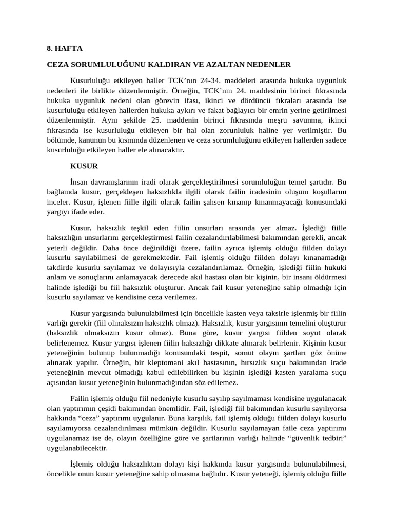 Hafta Ceza Hukuku Bi̇lgi̇si̇ Eski | PDF