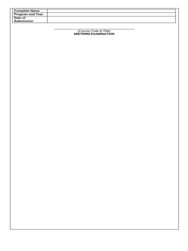 Midterm Worksheet | PDF