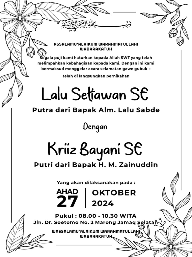 Undangan Kertas Hijau - Pak Zaenudin - Masing-Masing Setengah Rim | PDF