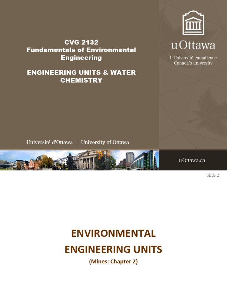CVG 2132-Lec 2 - Engineering Units & Water Chemistry | PDF | Mole (Unit ...