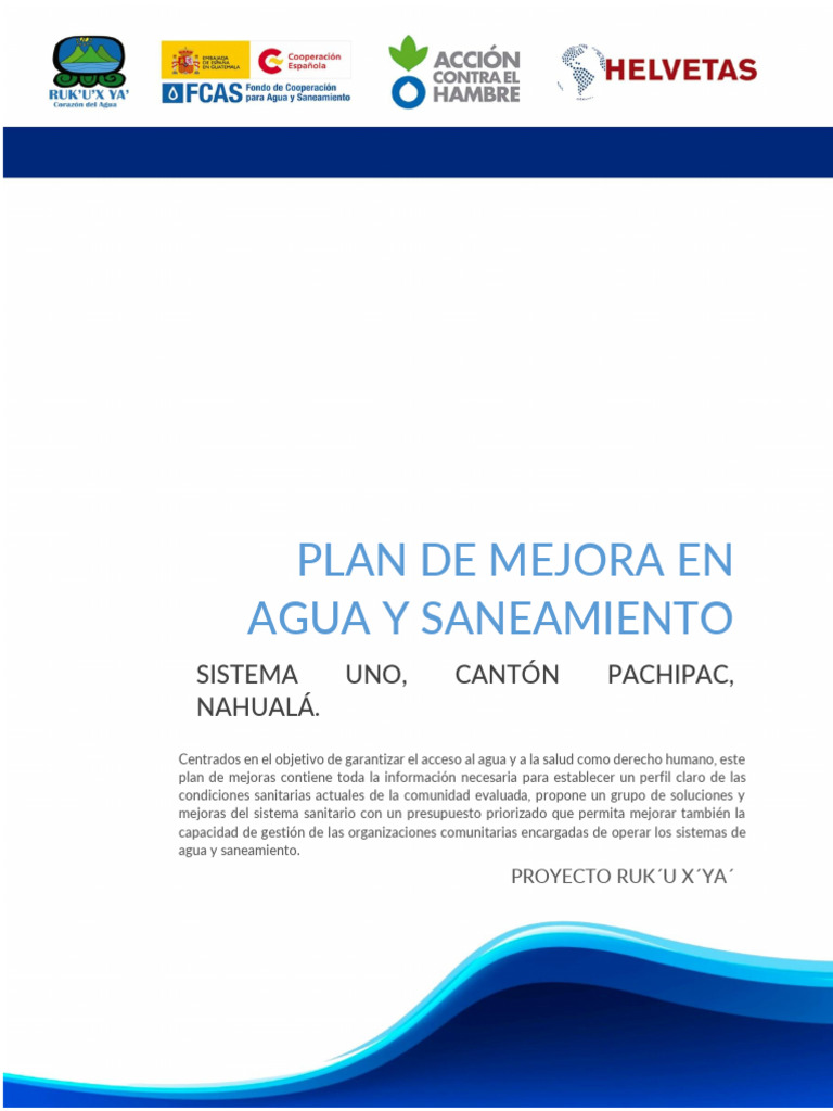 Plan de Mejora de Agua y Saneamiento Canton Pachipac Nahuala | PDF | Saneamiento | Agua