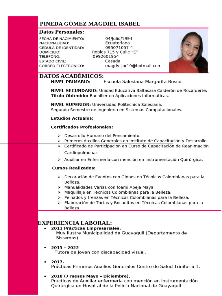 Curriculum Vitae Actualizado | PDF | Informática