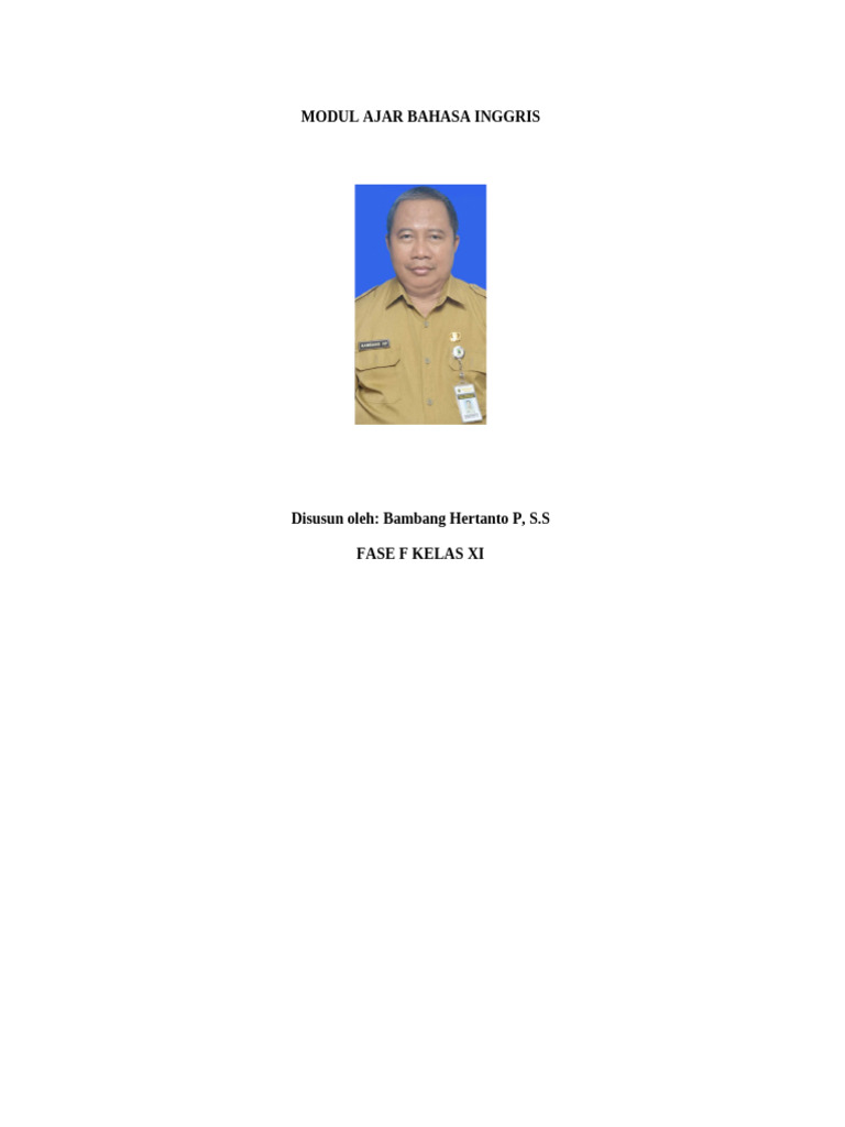 Bambang Hertanto Paulus - MODUL AJAR BAHASA INGGRIS | PDF | Karier ...
