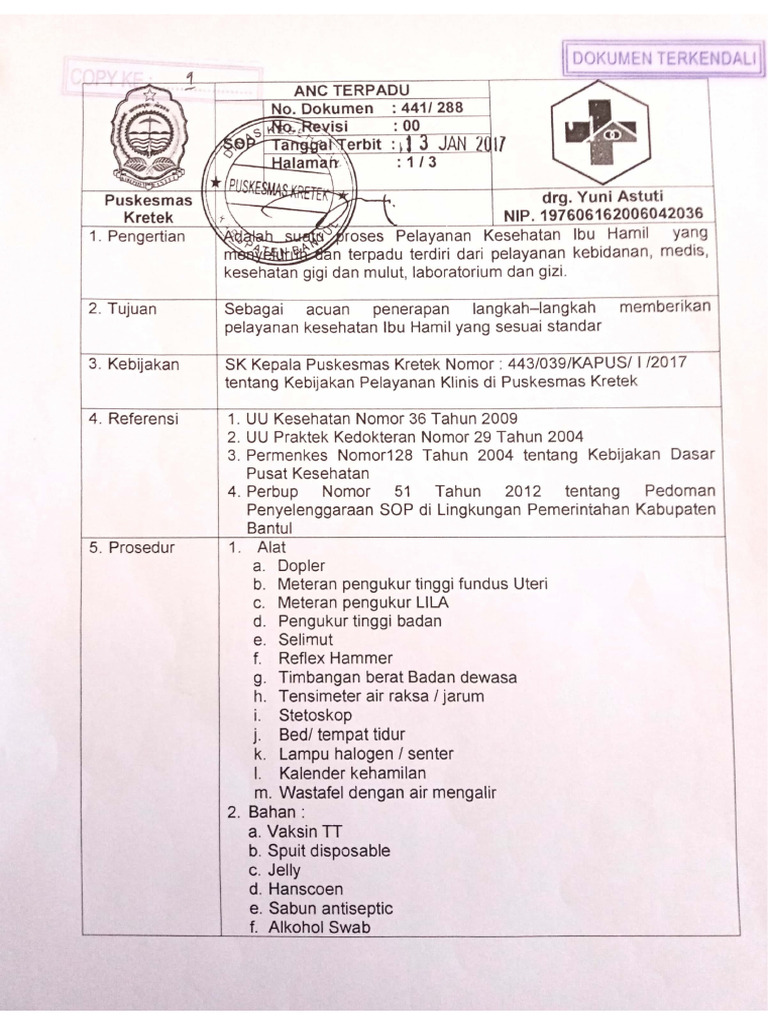 Sop Anc Terpadu | PDF