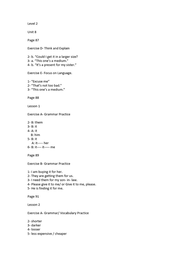 Level 2 Unit 8 Top Notch 1 | PDF | Meal