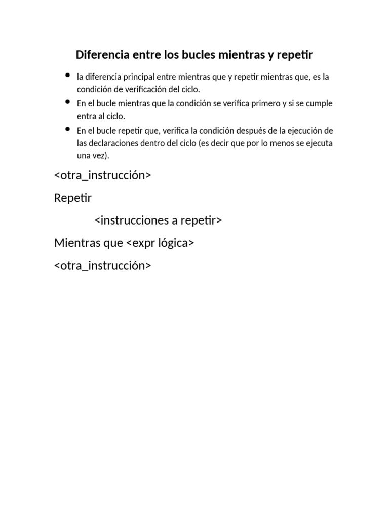 Diferencia Entre Los Bucles Mientras y Repetir | PDF