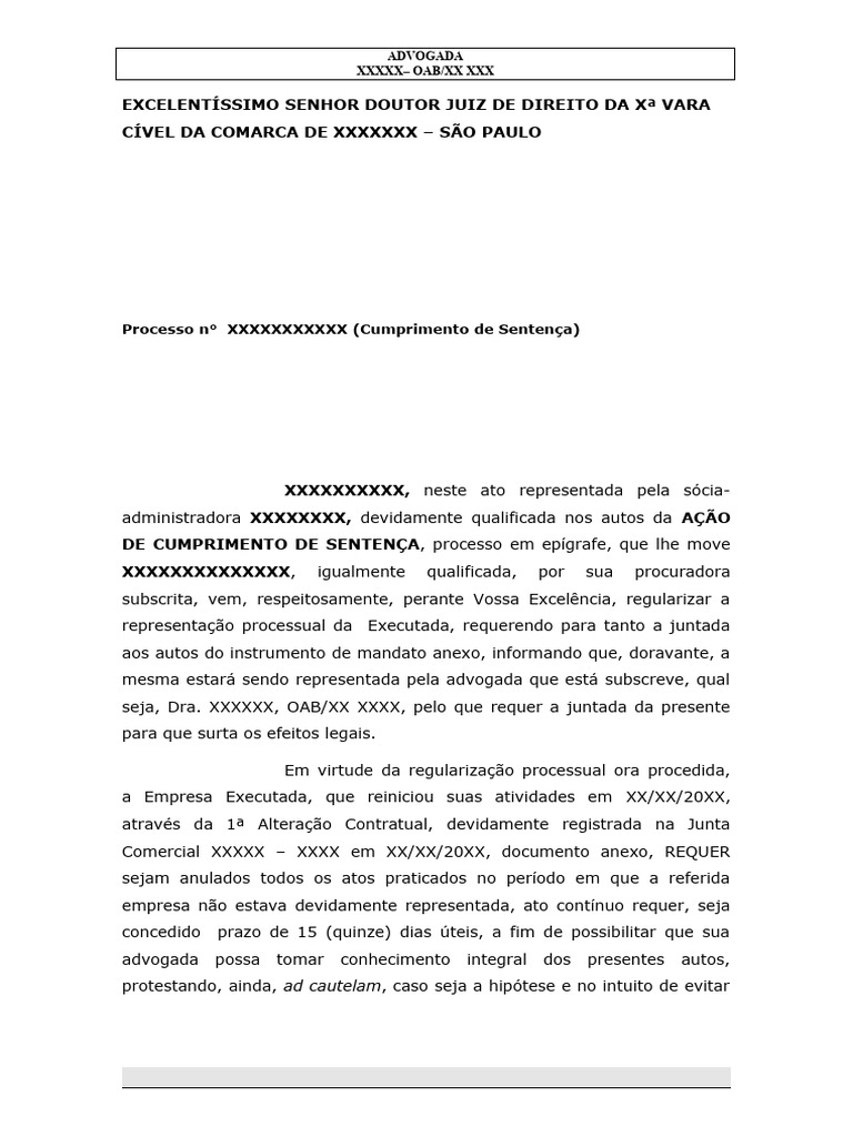 Juntada De Procuração Pdf Direito