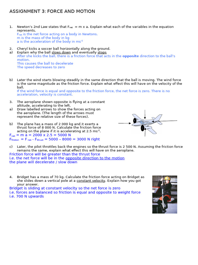 Dynamics Assignment 3 ANS | PDF | Force | Acceleration