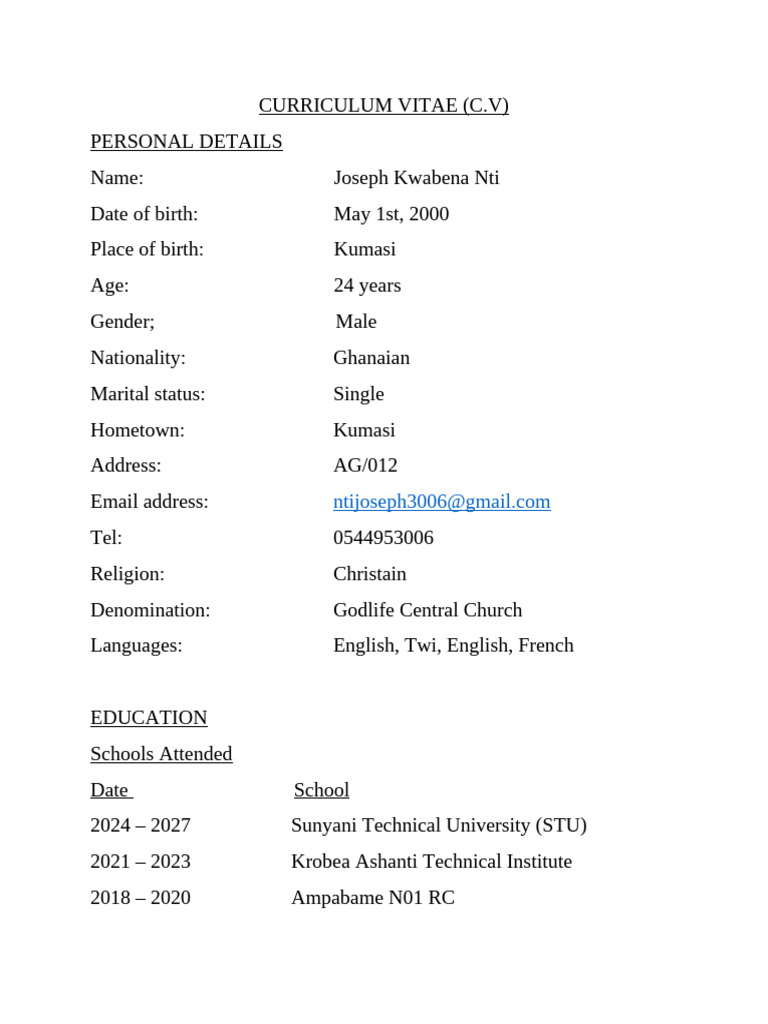 Curriculum Vitae | PDF