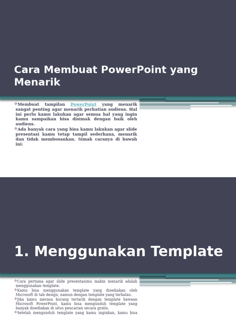 Cara Membuat PowerPoint Yang Menarik | PDF | Karier & Perkembangan