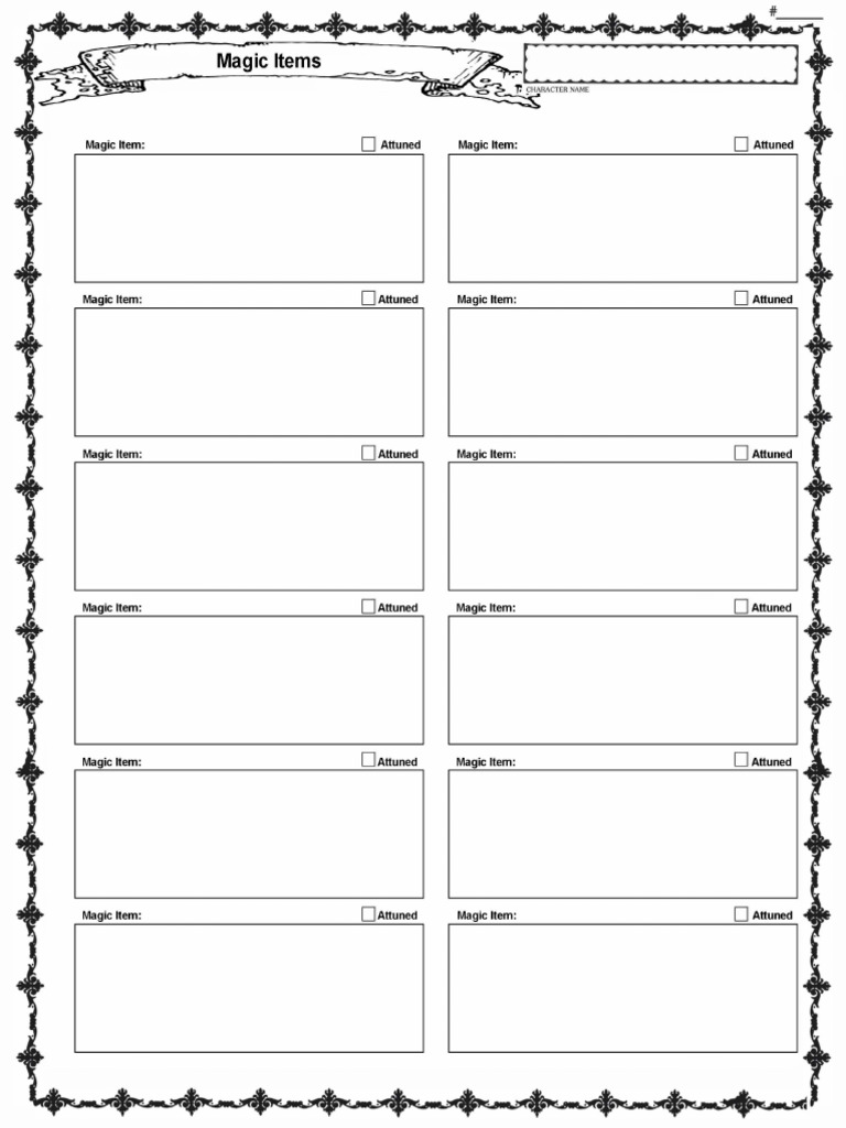 Magic Item Sheet 1 | PDF
