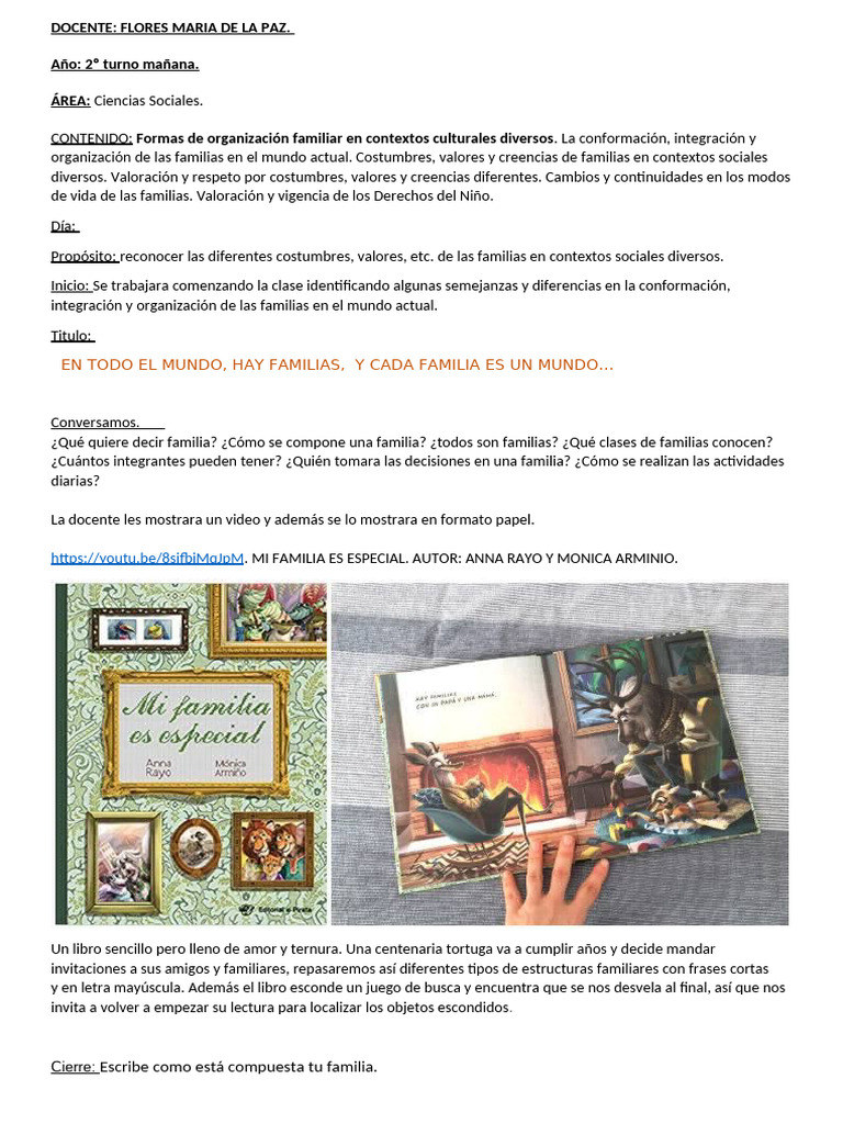 Actividades sobre Tipos de Familia | PDF