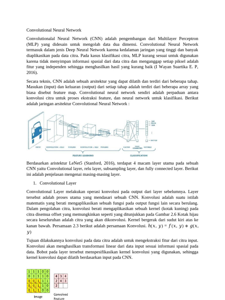 Arsitektur Convolutional Neural Network | PDF