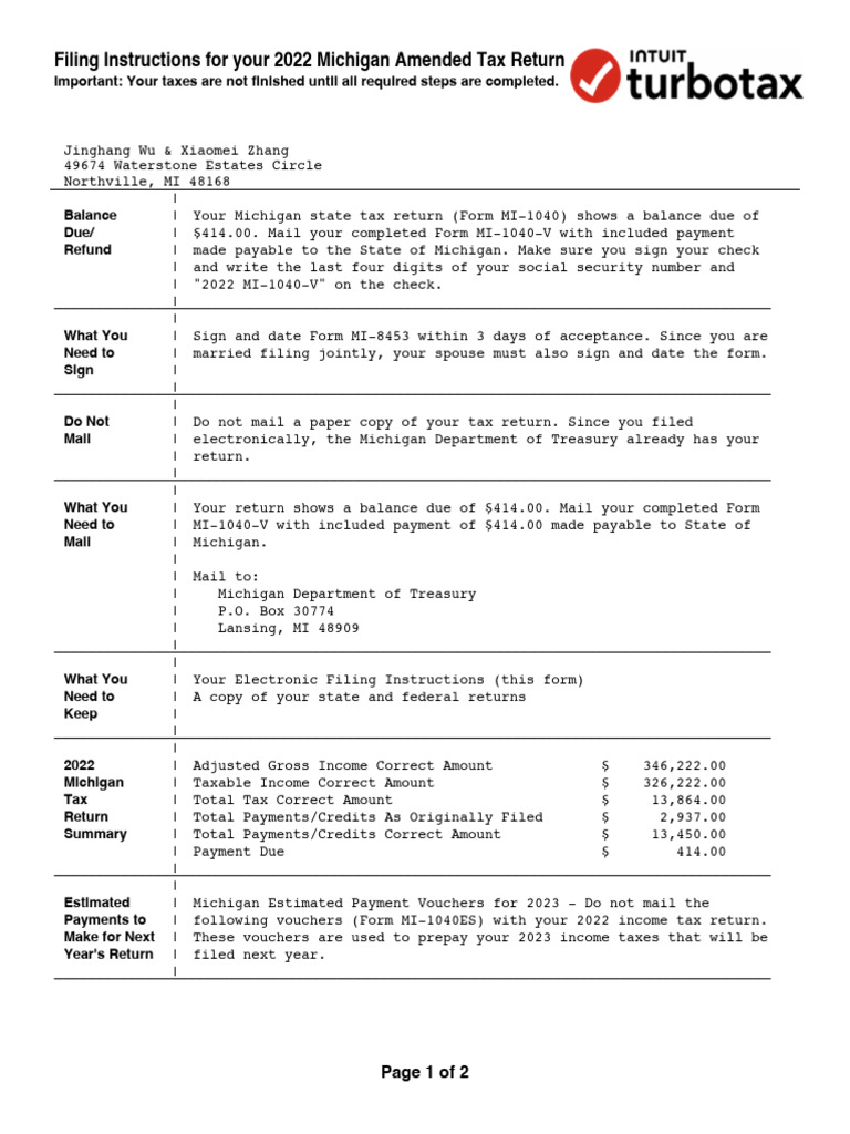 2022 Michigan Amended Tax Return Guide | PDF | Social Security (United ...