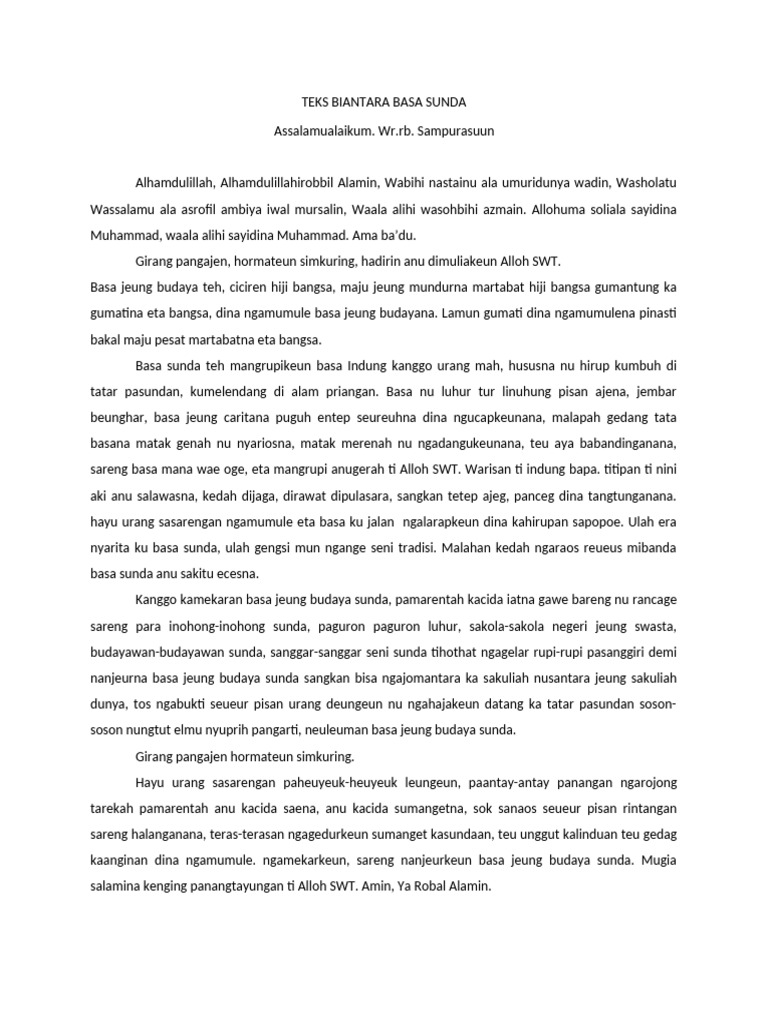 Teks Biantara Basa Sunda | PDF