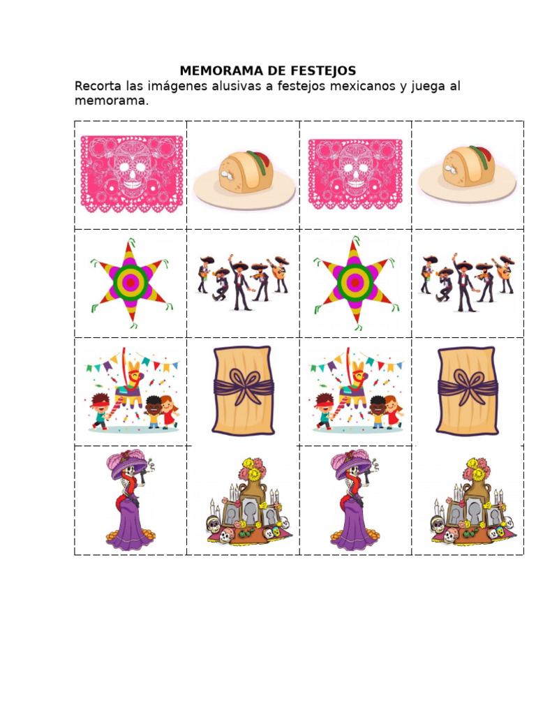 Memorama de Festejos Mexicanos | PDF