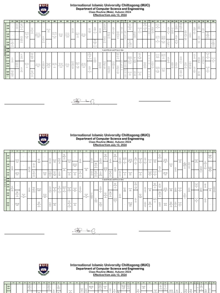 CSE Class Routine Aut24 Male 13072024 | PDF