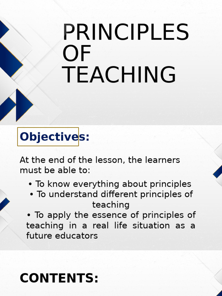 Principles of Teaching | PDF | Learning | Teachers