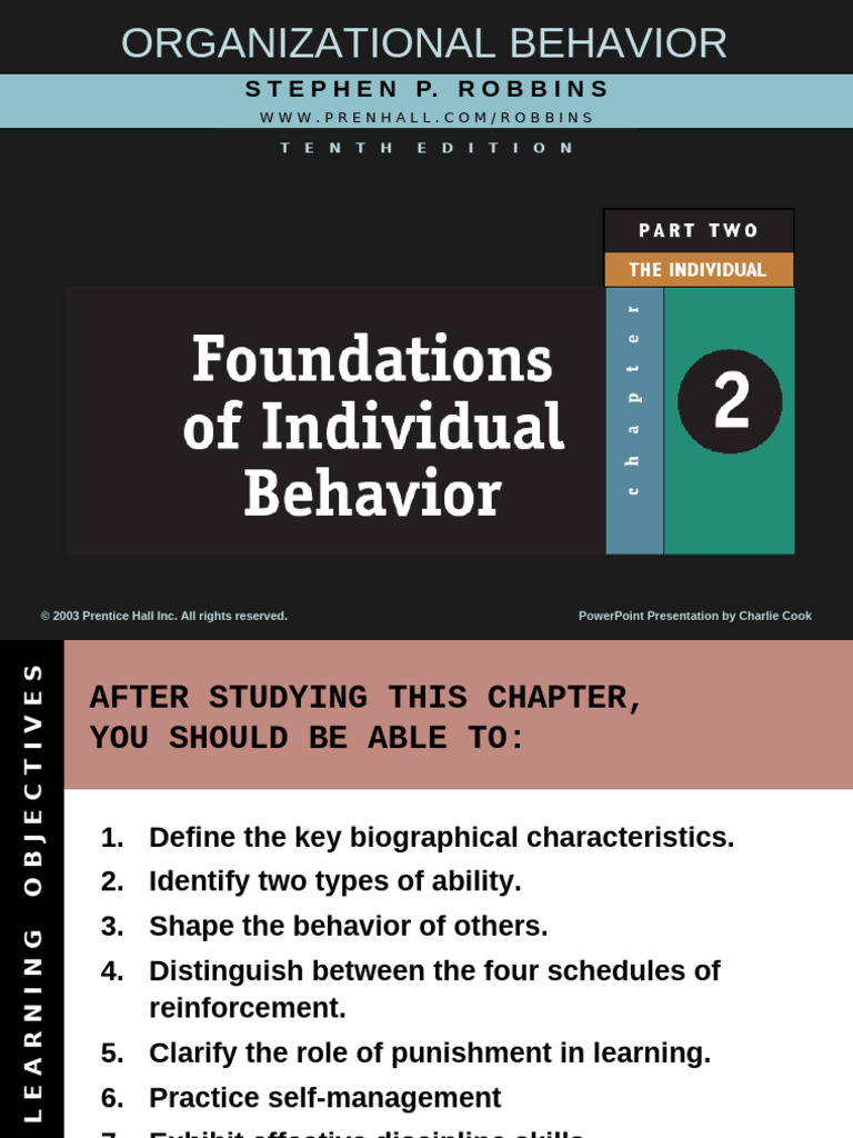Foundation of Individual Behavior 2 | PDF | Reinforcement | Learning