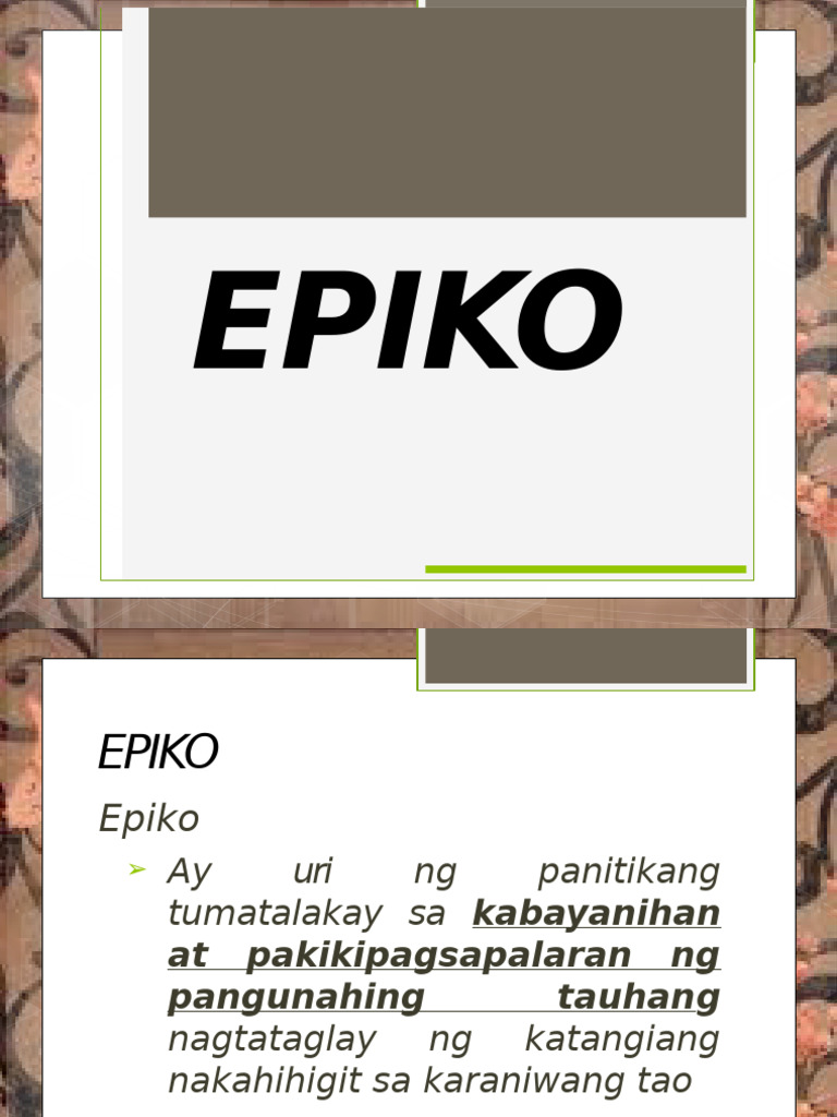 Modyul 4 - Epiko | PDF