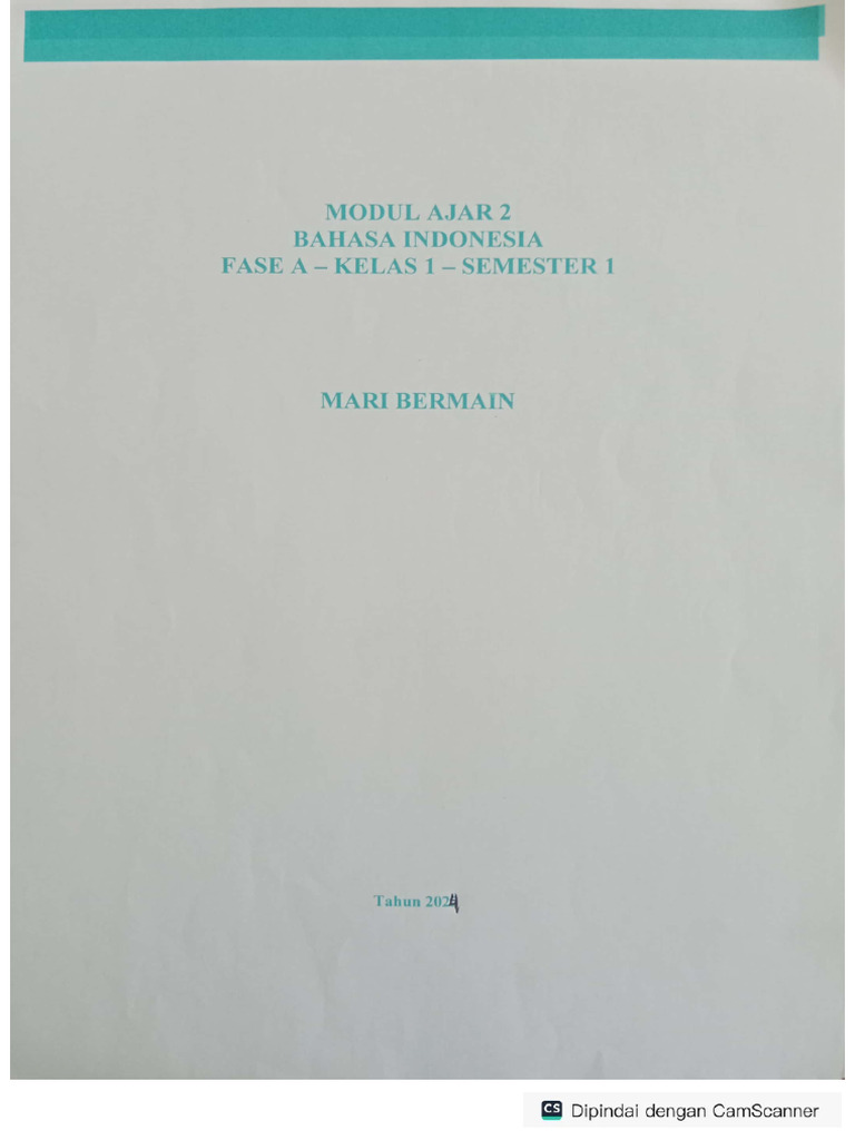 Modul Ajar 2 Bahasa Indonesia Fase A Kelas 1 Semester 1 | PDF