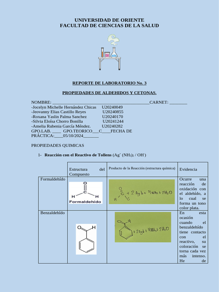 Formato de Reporte n3 | PDF | Reacciones químicas | Redox