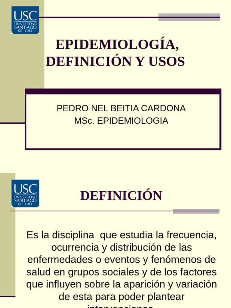 Definicion de Epidemiologia | PDF | Epidemiología | Medicina CLINICA