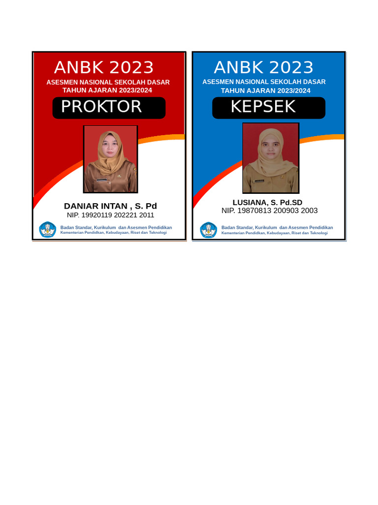Id Card Panitia Anbk 2023 Swd02 | PDF | Seni | Sains & Matematika
