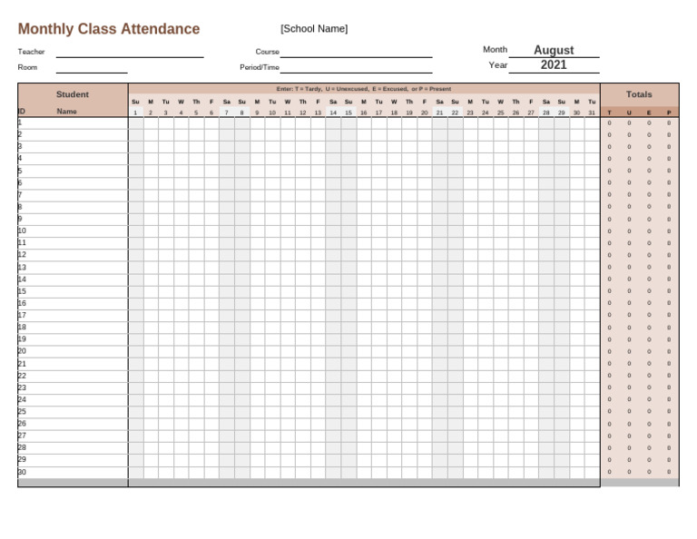 Monthly Attendance | PDF