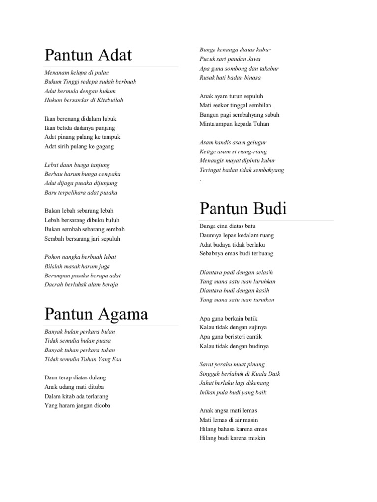 Pantun Adat | PDF