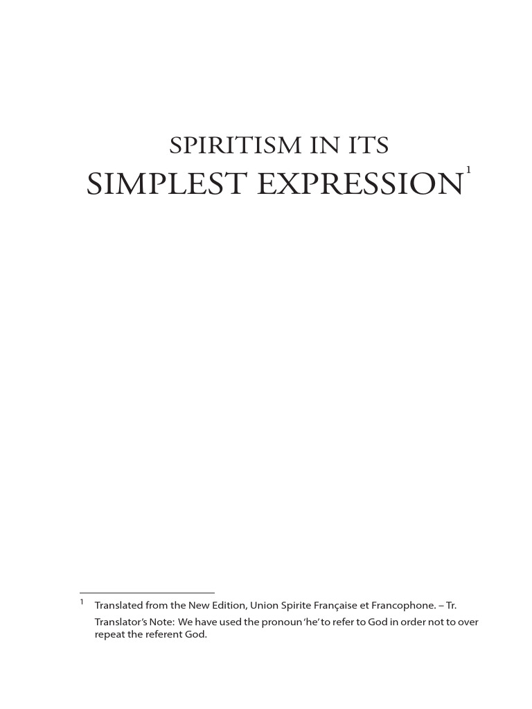 Spiritism in Its Simplest Expression | PDF | Spiritism | Soul