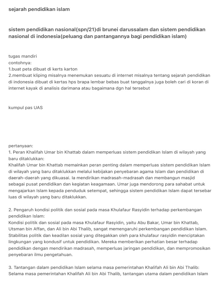Sejarah Pendidikan Islam Pdf 