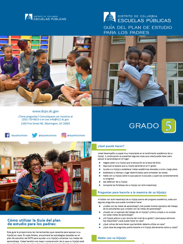 5th Grade Parent Curriculum Guide - Español | PDF | Los Estados Unidos ...