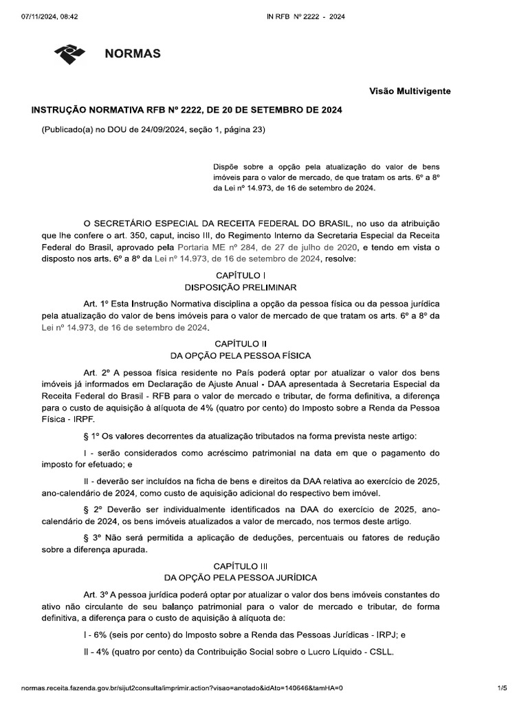 In RFB Nº 2222 - 2024 | PDF