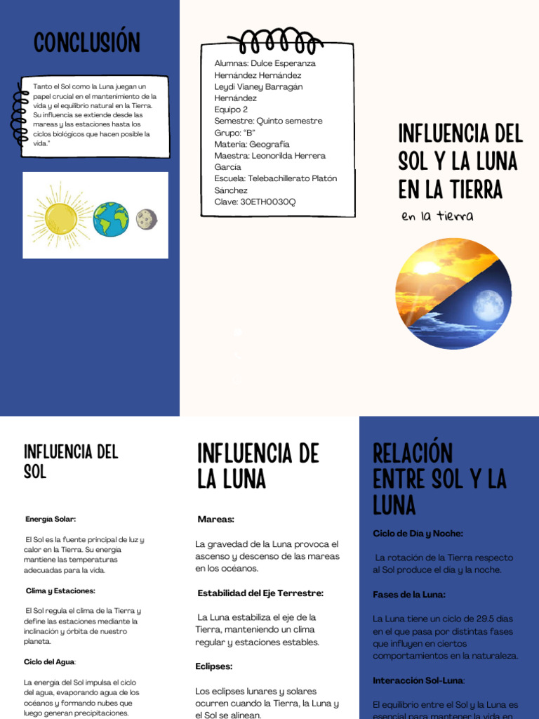 Influencia Del Sol y La Luna en La Tierra PDF | PDF | Luna | Tierra