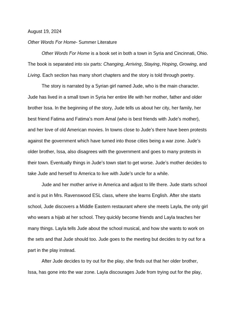 Other Words For Home Books Summary | PDF