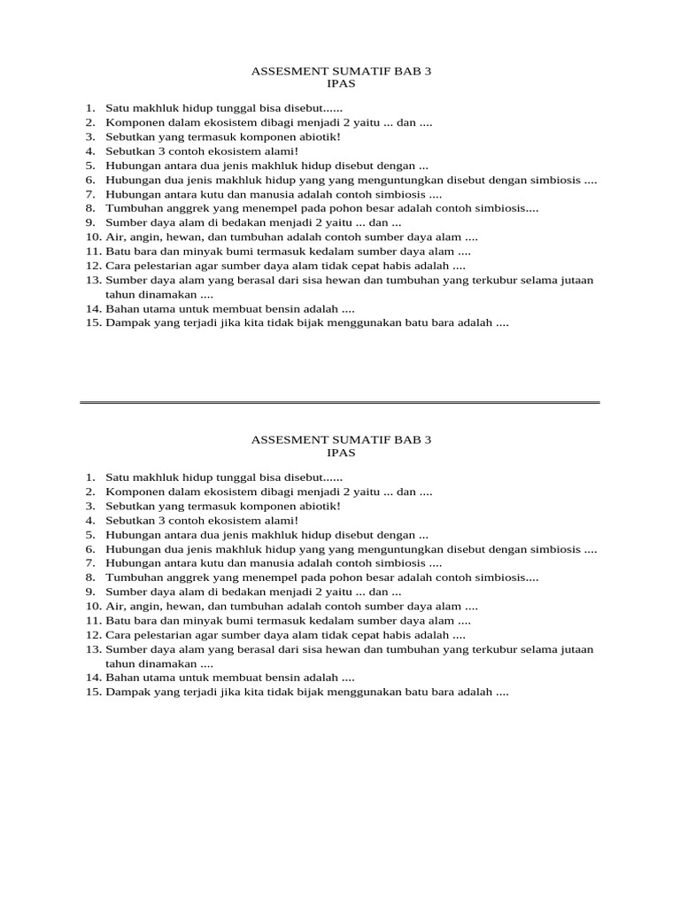 Assesment Sumatif Ipas | PDF | Sains & Matematika | Teknologi & Rekayasa