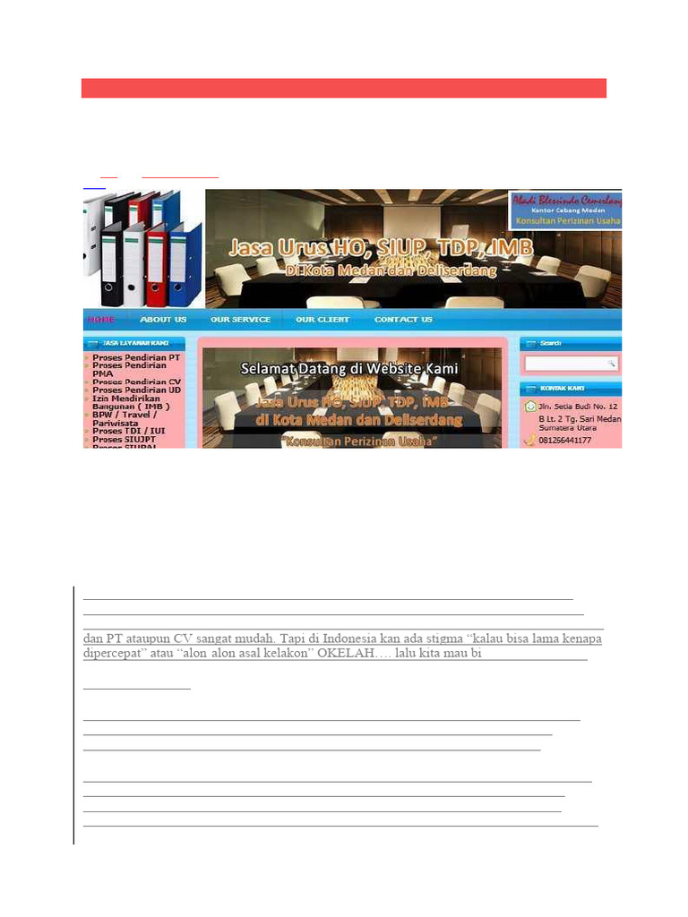 Bisnis Jasa Urus Ijin IMB Dan Urus HO Ternyata Sangat Prospek | PDF