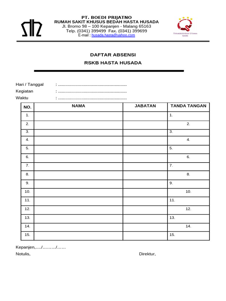 Daftar Absensi | PDF
