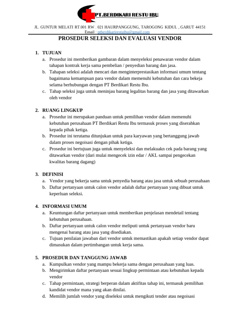 Evaluasi Vendor Dan Seleksi Barang Dagang | PDF | Bisnis