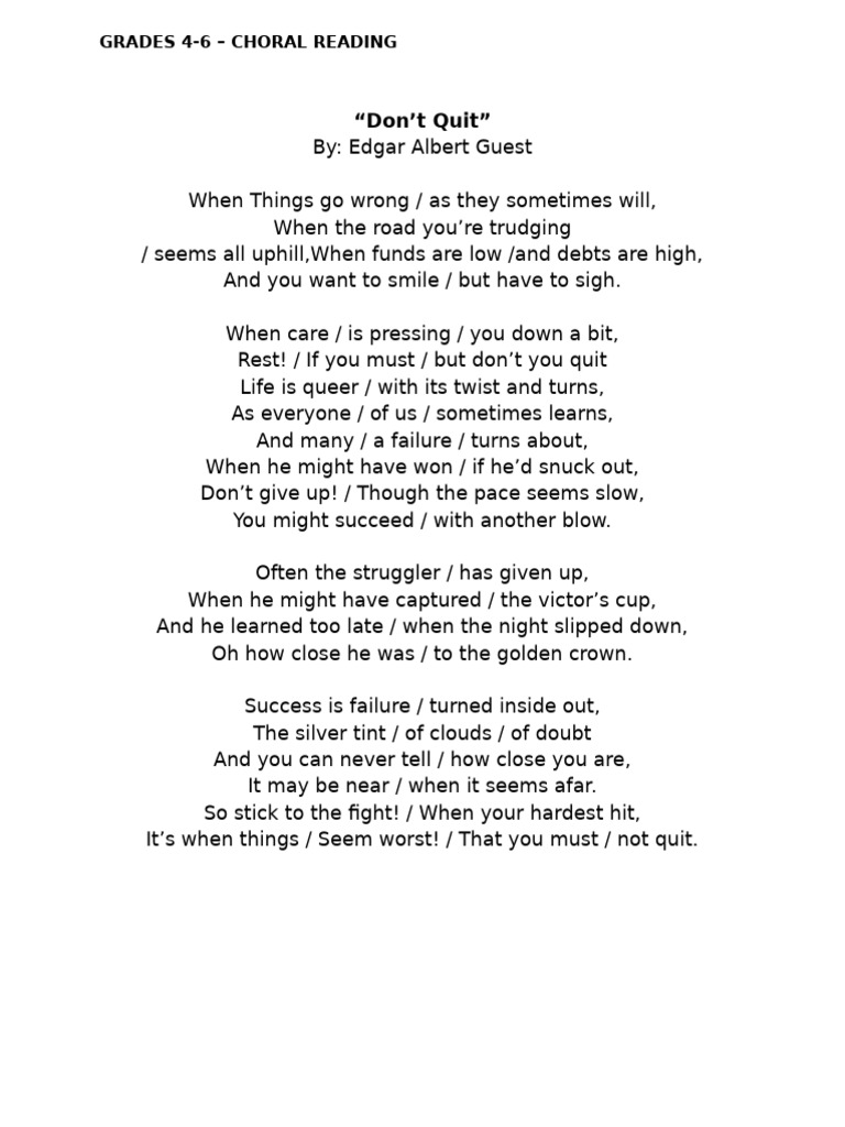 Grade 4-6 Piece-Choral-Reading | PDF