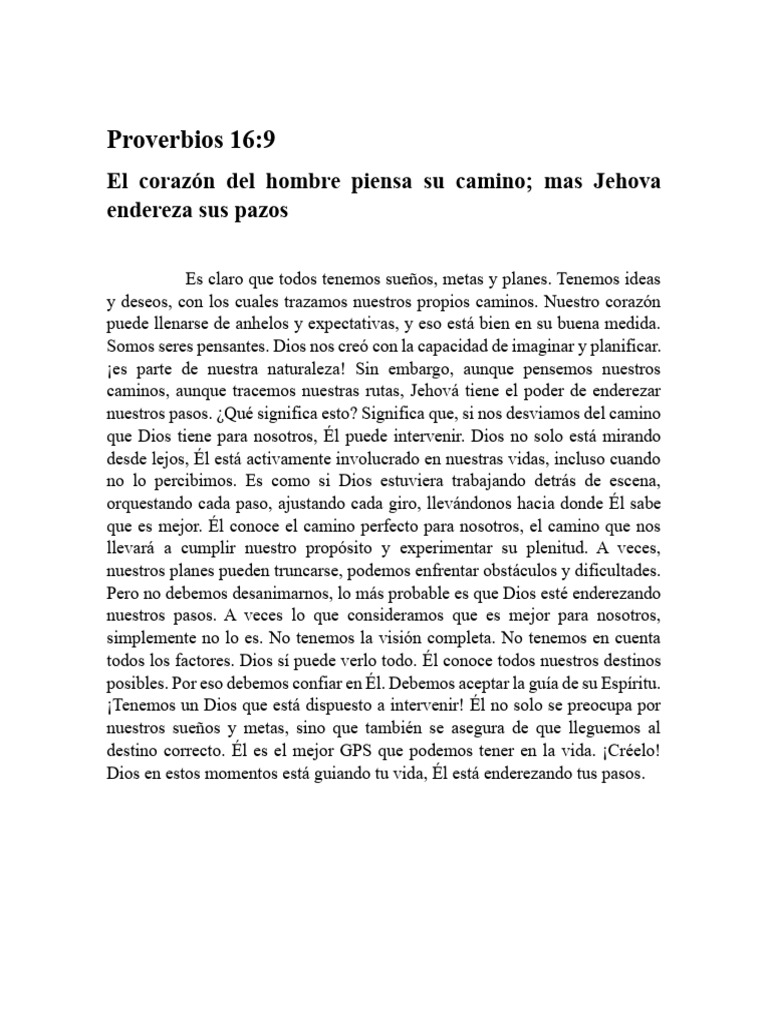 Proverbios 16-9 | PDF