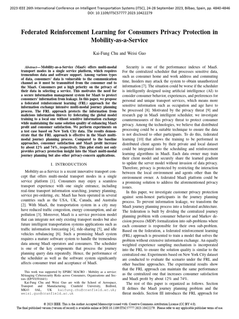 Federated Reinforcement Learning-2023 | PDF | Utility | Artificial Neural Network