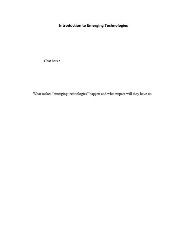 Introduction To Emerging Technologies Assignment | PDF