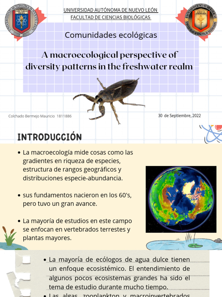 A Macroecological Perspective of Diversity Patterns in The Freshwater Realm | PDF | Ecología | Agua
