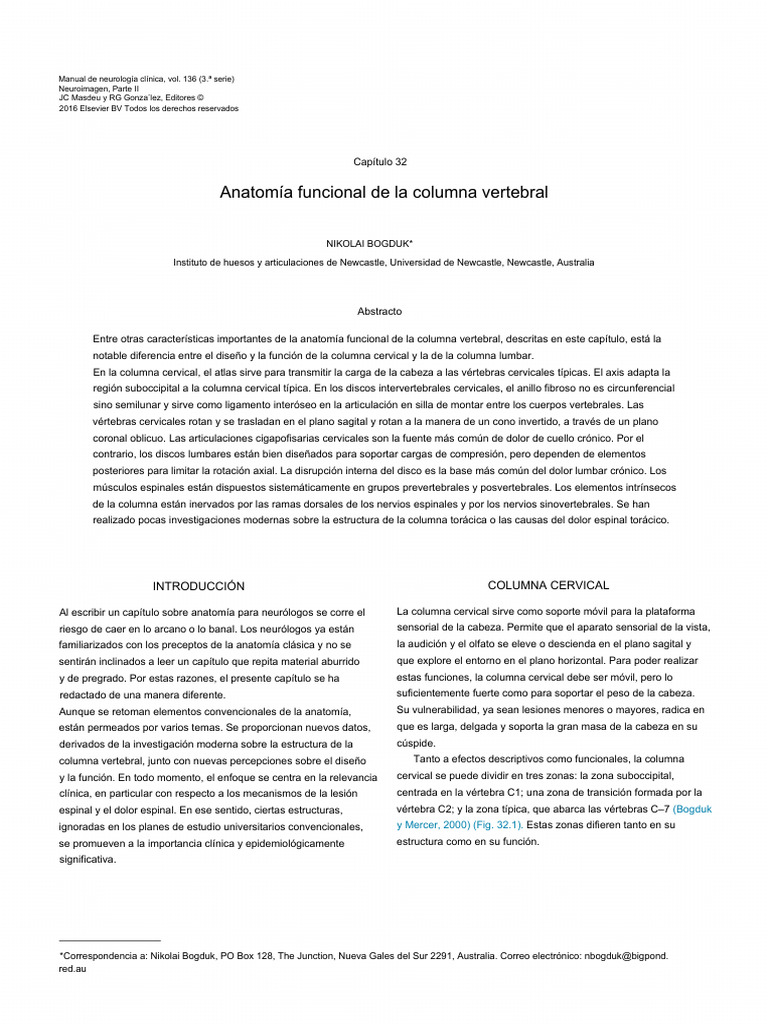 Anatomia Funcional de La Columna | PDF | La columna vertebral | Vértebra