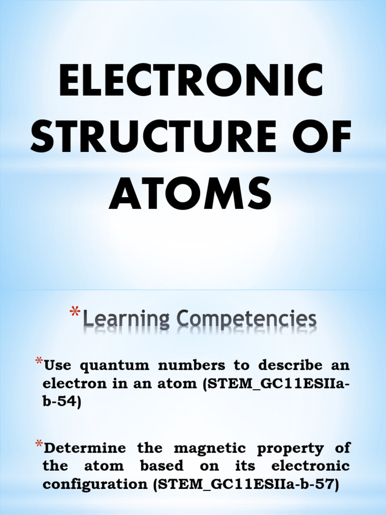2nd QUANTUM NUMBERS AND ELECTRONIC CONFIGURATION | PDF | Energy Level ...